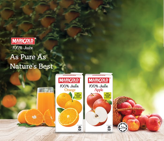 100% Juice | For Health For Life | Marigold